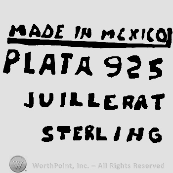 Mark with The text "MADE IN MEXICO PLATA 925 | #142812
