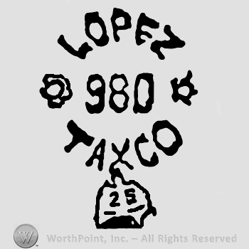 Mark with The text "LOPEZ 980 TAXCO", two | #142858
