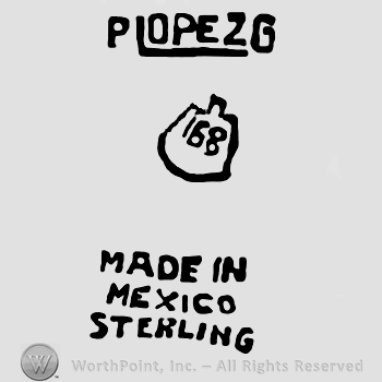 Mark with The text "P Lopez Made in Mexico | #142870