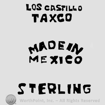 Mark with The text "LOS CASTILLO TAXCO MADE IN | #142885