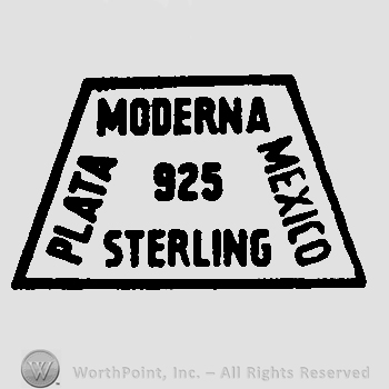 Mark with The text "Plata Moderna Mexico Sterling | #143093