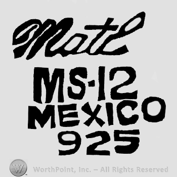 Mark with The text "Matl MS 12 Mexico 925". | #143205