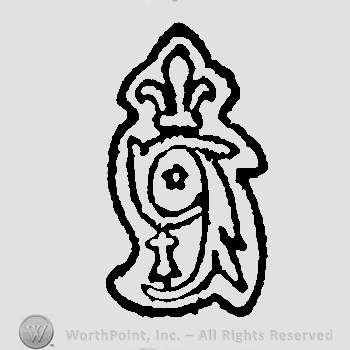 Mark with Fleur de lis above number 9 and a tree | #145335