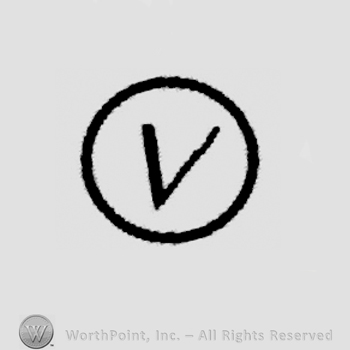 Mark with Circle enclosing stylish letter v. | #147758