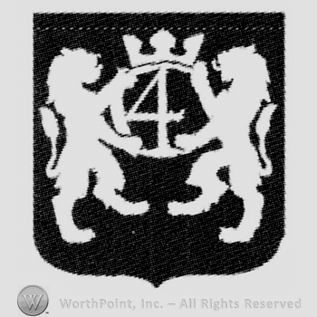 Mark with A shield, two lions and the number "4". | #148002