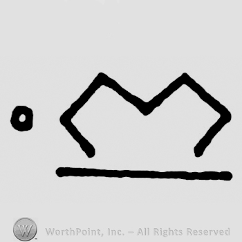 Mark with The letter "M", a circle and a line. | #149096