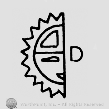 Mark with A shape like a half sun face and the | #149103