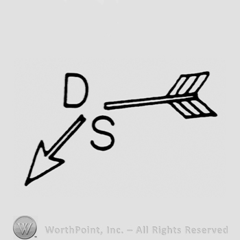 Mark with The letters "DS" and a broken arrow. | #149456