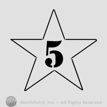 Mark with Number 5 written inside a star. | #151810
