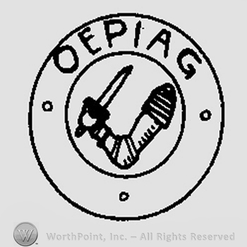 Mark with A double circle, the text "OEPIAG ", a | #156103