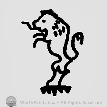 Mark with A pranced lion facing left | #156151