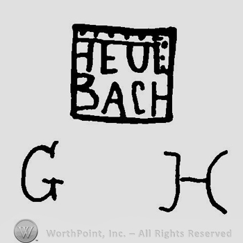 Mark with A square, the text "HEUBACH" and the | #156956