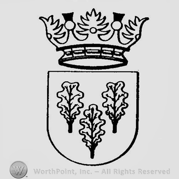 Mark with A shield with three oak leaves under a | #157677