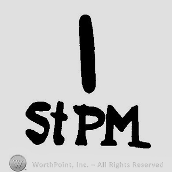 Mark with A vertical line over letters StPM. | #158145