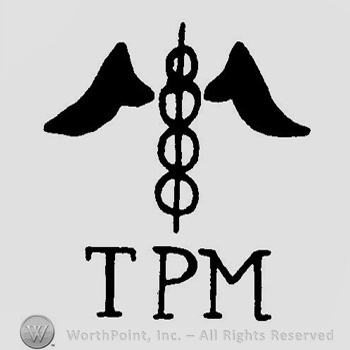 Mark with A caduceus and the letters "TPM". | #158208
