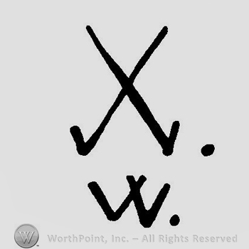 Mark with Two crossed lines with letter W written | #158562