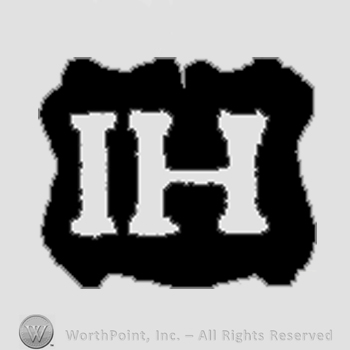 Mark with Letters I and H over a black shape. | #159870