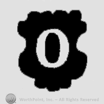 Mark with Letter O over a black shape. | #160233