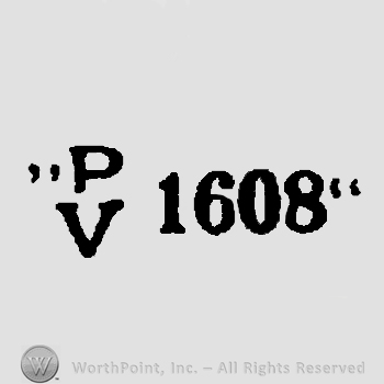 Mark with Letters P and V and number 1608 between | #160553
