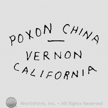Mark with curved capital letters POXON CHINA up | #16601