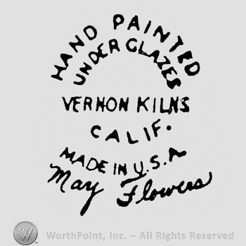 Mark with HAND PAINTED UNDER GLAZES written on a | #16640