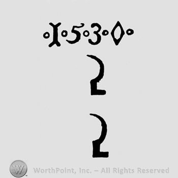 Mark with The number 1530 above two sickles | #168762