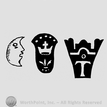 Mark with A crescent moon, a shield with a crown | #168767