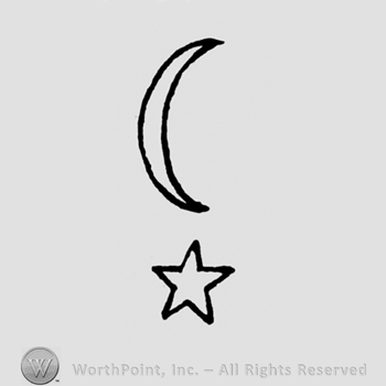 Mark with A crescent moon above a star | #169171
