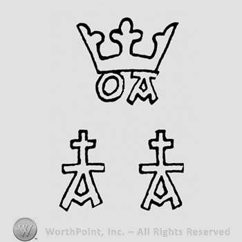 Mark with A crown, the letters "O A" two split | #169211