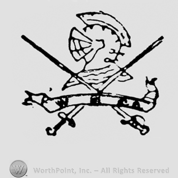 Mark with Helmet with crossed swords, a ribbon | #17040