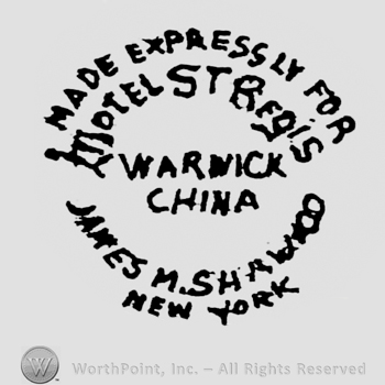 Mark with WARWICK CHINA written in the middle of | #17054