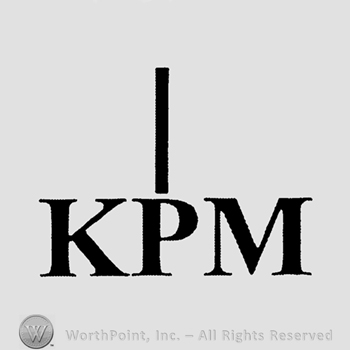 Mark with Letters KPM and a bar on top. | #170855
