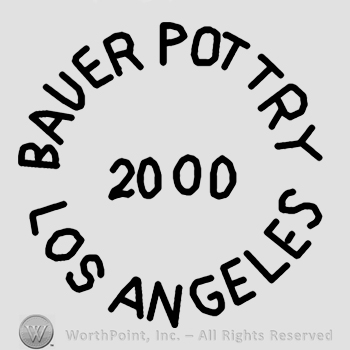 Mark with The text "2000 BAUER POTTERY LOS | #170965