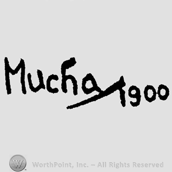 Mark with The text "Mucha 1900". | #171000