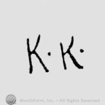 Mark with initials K K, with one dot after each, | #17177