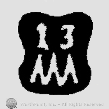 Mark with Number 13 over waved lines, all on a | #174341
