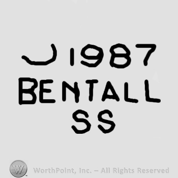 Mark with The number "1987" and the text "BENTALL | #175627