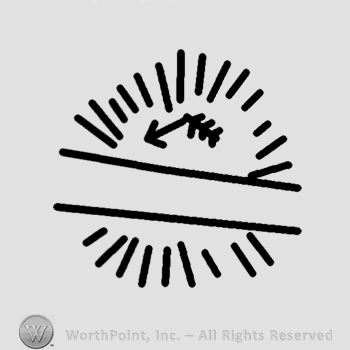 Mark with A shape like a sun, two lines and an | #177729