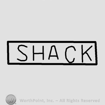 Mark with The word "SHACK" and a rectangle. | #180091
