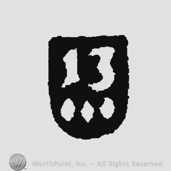 Mark with A shield with number 13 written over | #182993