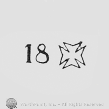 Mark with The number "18" and a Maltese cross. | #187336