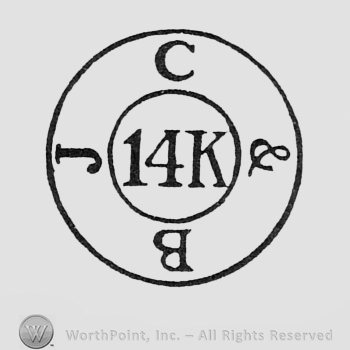 Mark with The text "14K J,C & B" and two inner | #187360