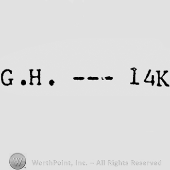 Mark with The text "GH 14K" and three lines. | #187976