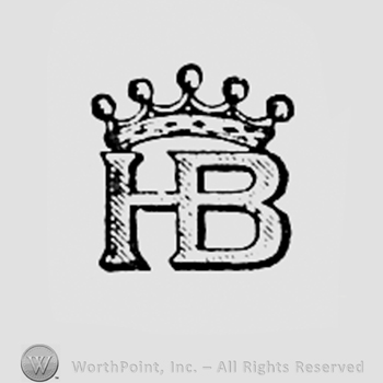 Mark with Monogram of letters "HB" and a crown. | #188097