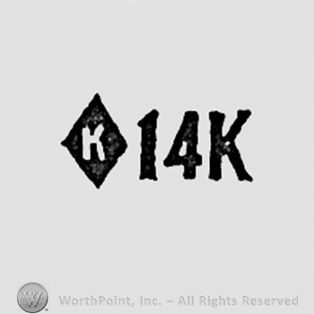 Mark with The text "K 14K" and a diamond. | #188329