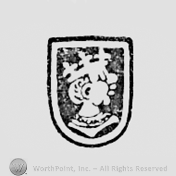 Mark with Woman with crown inside a shield shape. | #194628