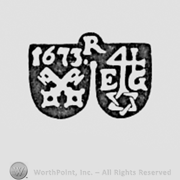 Mark with Two crossed keys, the year "1673", the | #196140