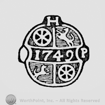 Mark with The year "1742" two wheels, two dogs, | #196176