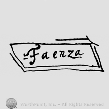 Mark with The word "Faenza" and a rectangle. | #210387