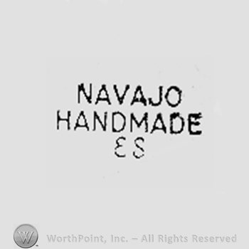 Mark with The text "NAVAJO HANDMADE ES". | #213563